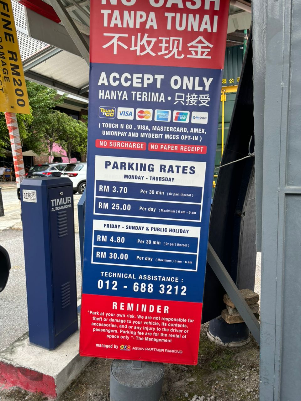 Petaling Street Parking Rate: Open Air Carpark